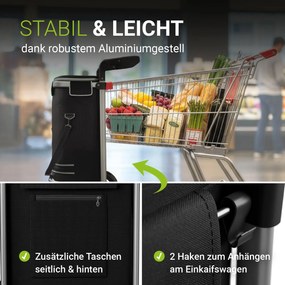 Juskys Nákupní taška na kolečkách 3 v 1, 56 l Barva: červená