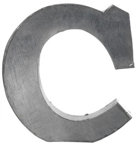 MADAM STOLTZ Plechové písmeno C - 6 cm, šedá barva, kov