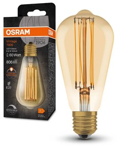 OSRAM Vintage 1906 E27 8,8W LED ST64 822 zlatá dim