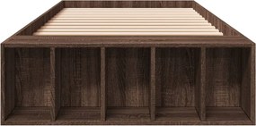 Rám postele hnědý dub 100 x 200 cm kompozitní dřevo 3280607