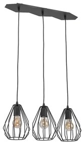 TK Lighting | Lustr na lanku BRYLANT BLACK 3xE27/60W/230V | TK2259