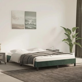 vidaXL Rám postele tmavě zelený 140 x 200 cm samet