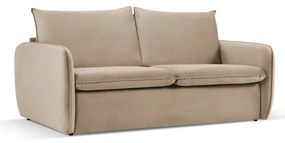 Béžová sametová rozkládací pohovka 194 cm Vienna – Cosmopolitan Design