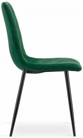 Zelená sametová židle TURIN  s černými nohami