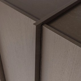 Tmavě hnědá skříňka v dekoru jasanu 102x140x44 cm Brock – WOOOD