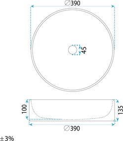 Rea Destiny, umyvadlo na desku 395×395×135 mm, bílá matná-imitace kamene, REA-U3502