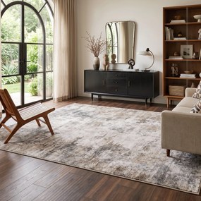 HOMCOM omyvatelný koberec s abstraktním vzorem, 230 × 160 cm, hnědá