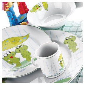 5dílný dětský porcelánový jídelní set Kütahya Porselen Frogs