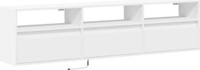 Nástěnná TV skříňka s LED bílá 180 x 31 x 45 cm 3307940
