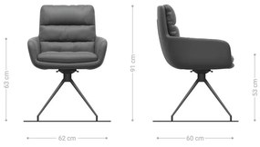 Jídelní židle Abelia-Flex s područkami žinylka pastelově modrá křížová