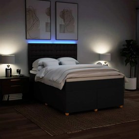 Box spring postel s matrací černá 160x200 cm textil 3293647