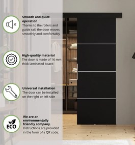 Posuvné dveře s krycí lištou MALIBU PLUS 60 černý