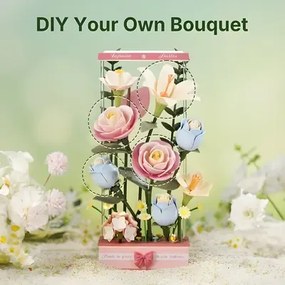 ROBOTIME Rokr Floral Art 3D puzzle Modrá růže / 37 dílků