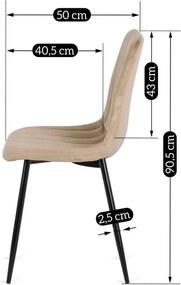 Jídelní židle Vabo Velvet, béžová