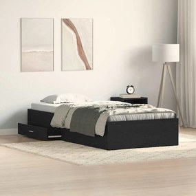 Rám postele se zásuvkou Černý dub 100 x 200 cm Kompozitní dřevo 3333983