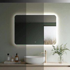 Tutumi Zrcadlo 80x60 cm s regulovatelným LED osvětlením HOM-01522