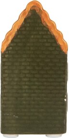 Zelený keramický LED domek Lamont - 4*4*8 cm