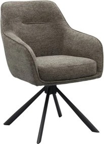 Tmavě šedé čalouněné jídelní křeslo s područkami Avola – Unique Furniture