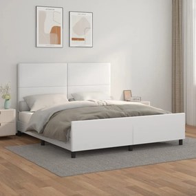 Rám postele s čelem bílý 180x200 cm umělá kůže 3125464