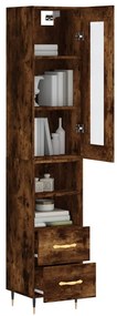 Skříň Highboard 34,5 X 34 X 180 Cm Kompozitní Dřevo - Bílá / 3 police