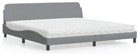 Postel s matrací Dover světle šedá 200 x 200 cm textil 3208464