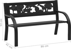 Dětská zahradní lavice 86 cm ocel 317773