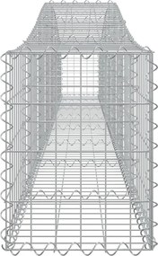 Klenuté gabionové koše 7 ks 400x30x40/60 cm pozinkované železo 3145792