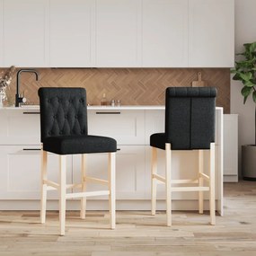 vidaXL Barové židle 2 ks masivní kaučukové dřevo a textil [4006219] Barva: Hnědá