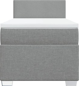 Box spring postel s matrací světle šedá 80 x 200 cm textil 3288008