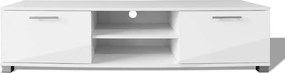 TV stolek bílý s vysokým leskem 120 x 40,5 x 35 cm 243041