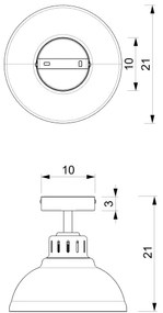 Přisazený lustr SVEN 1xE27/15W/230V černá