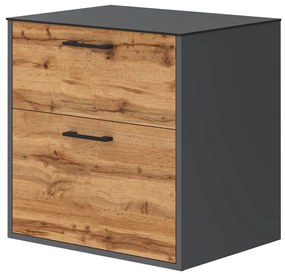 Kingsbath Afina Grey/Wotan Oak 60 skříňka do koupelny, HPL vrchní deska