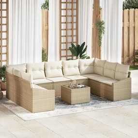 Set pohovek 10 ks Béžová polyratan 3346891