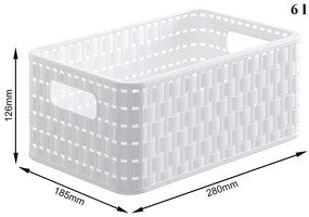 Úložný košík Country 6 l, bílý