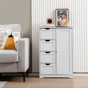 Costway Koupelnová skříňka se 4 zásuvkami a 1 magnetickým zámkem koupelnová