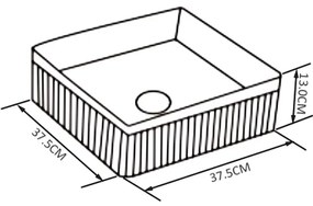 BPS-koupelny Keramické umyvadlo na desku HYD-AA-MTB-375 37,5x37,5 cm, černé mat