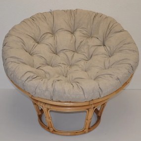 Papasan DIAS — ratan, látka, ⌀115 cm, medová / více barev Tmavě béžový melír