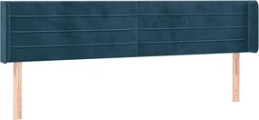 Čelo postele typu ušák tmavě modrá 163x16x78/88 cm samet 3118966