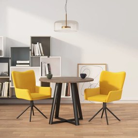 vidaXL Otočné jídelní židle 2 ks samet [344814] Barva: Žlutá