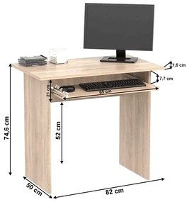 Počítačový stůl VERNER NEW Tempo Kondela Dub sonoma