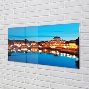 akrylový obraz Rome River mosty západ slunce 100x50 cm