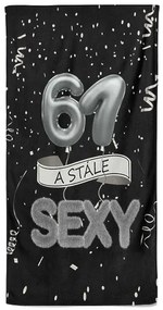 Osuška Stále sexy – černá (věk: 61, Velikost osušky: 100x170cm)