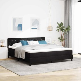 Postel s boxspringem s matrací s čelo Černá 180 x 200 cm samet 3339124