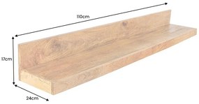Designová nástěnná police Elegant 110 cm mango
