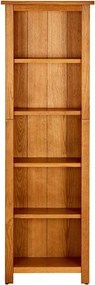 Knihovna s 5 policemi 45 x 22 x 140 cm masivní dubové dřevo 331741