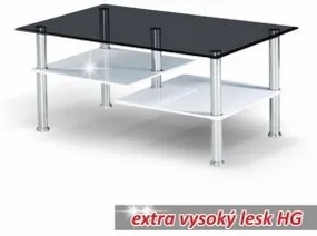 Konferenční stolek bílý lesk/sklo T-02 0