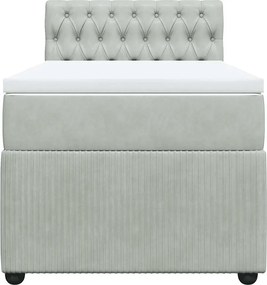 Box spring postel s matrací světle šedá 90x200 cm samet 3289944