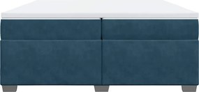 Box spring postel s matrací tmavě modrá 200x200 cm samet 3285309