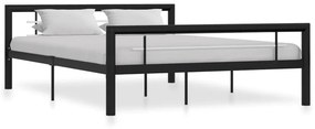Petromila Rám postele černobílý kov 160 x 200 cm