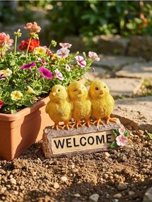Sinsay - Stojící zahradní dekorace s nápisem „Welcome“ - žlutá